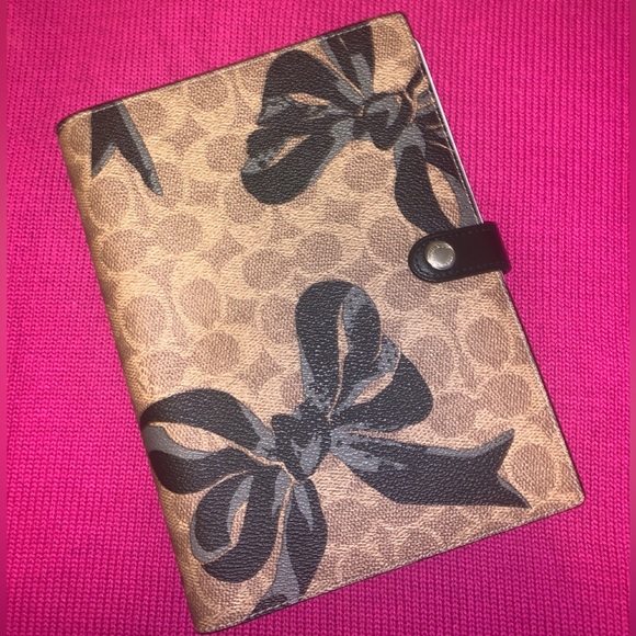 Coach | Office | Notebook In Signature Canvas With Bow Print | Poshmark